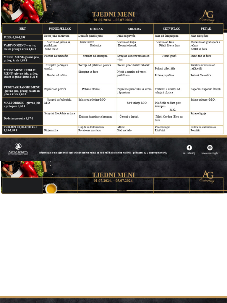 Tjedni Meni HRT 36 | PDF