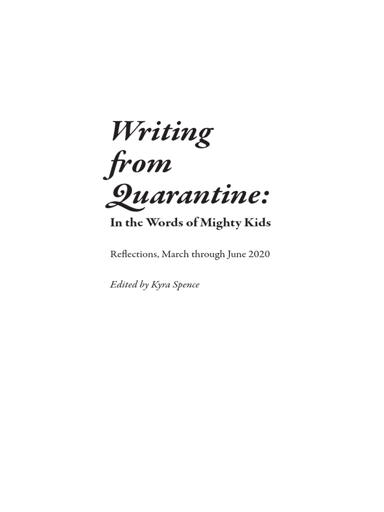 Writing From Quarantine - Mighty Writers | PDF