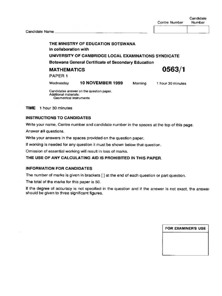 1999 P1 | PDF
