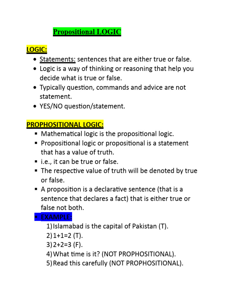 Propositional LOGIC 2 | PDF | Teaching Methods & Materials