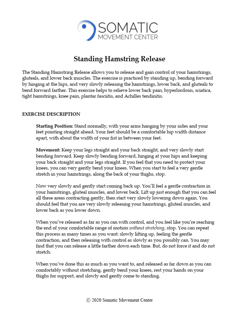 Standing-Hamstring-Release | PDF | Foot | Knee