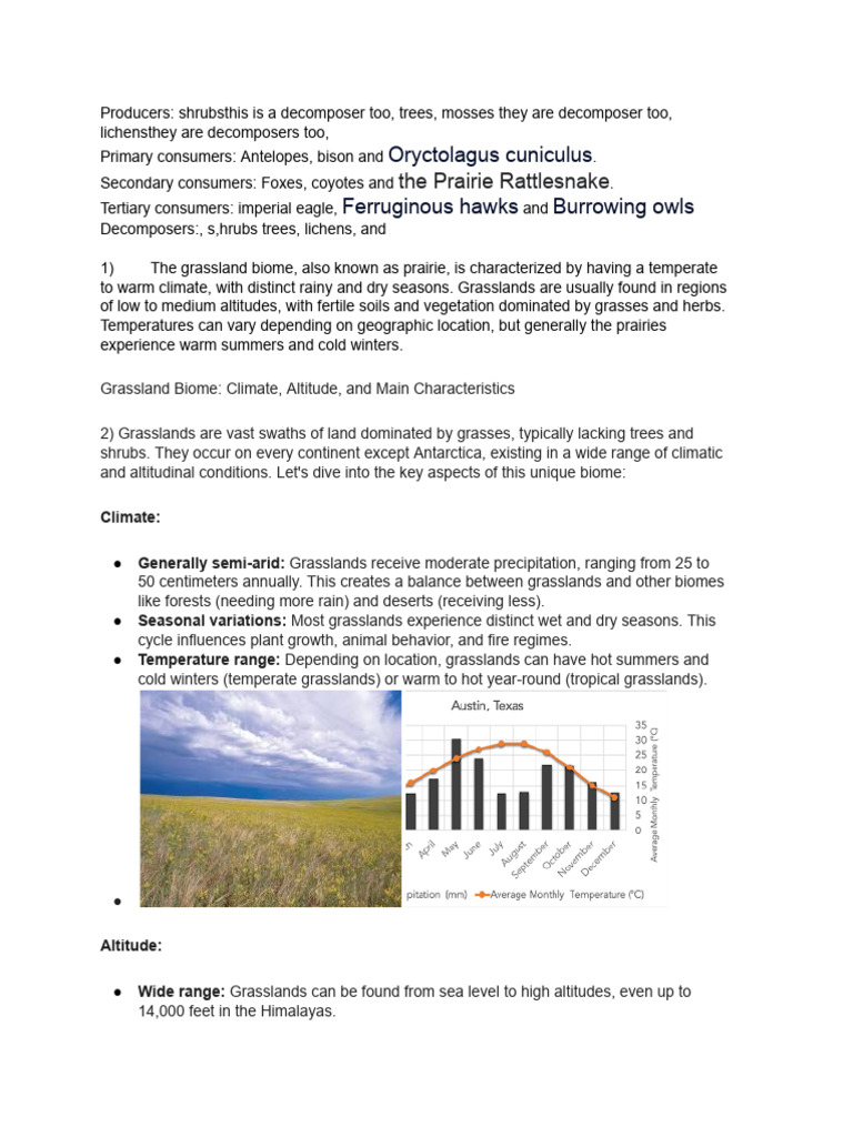Grassland Biome: Climate and Features | PDF | Grassland | Physical ...