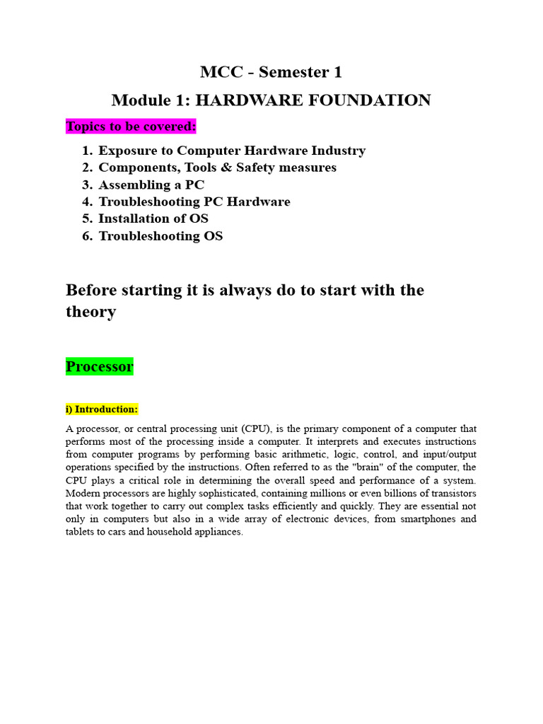 Hardware | PDF | Central Processing Unit | Multi Core Processor