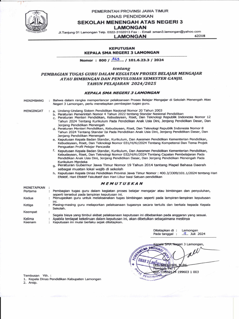 SK KBM Gsnjil 2024-2025 | PDF