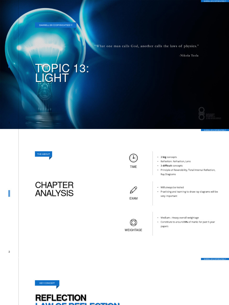 (PHY) Chapter 13 - Light | PDF | Refractive Index | Optics