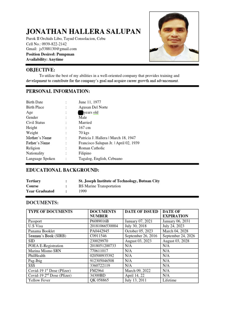 Resume - Jonathan Hallera Salupan | PDF