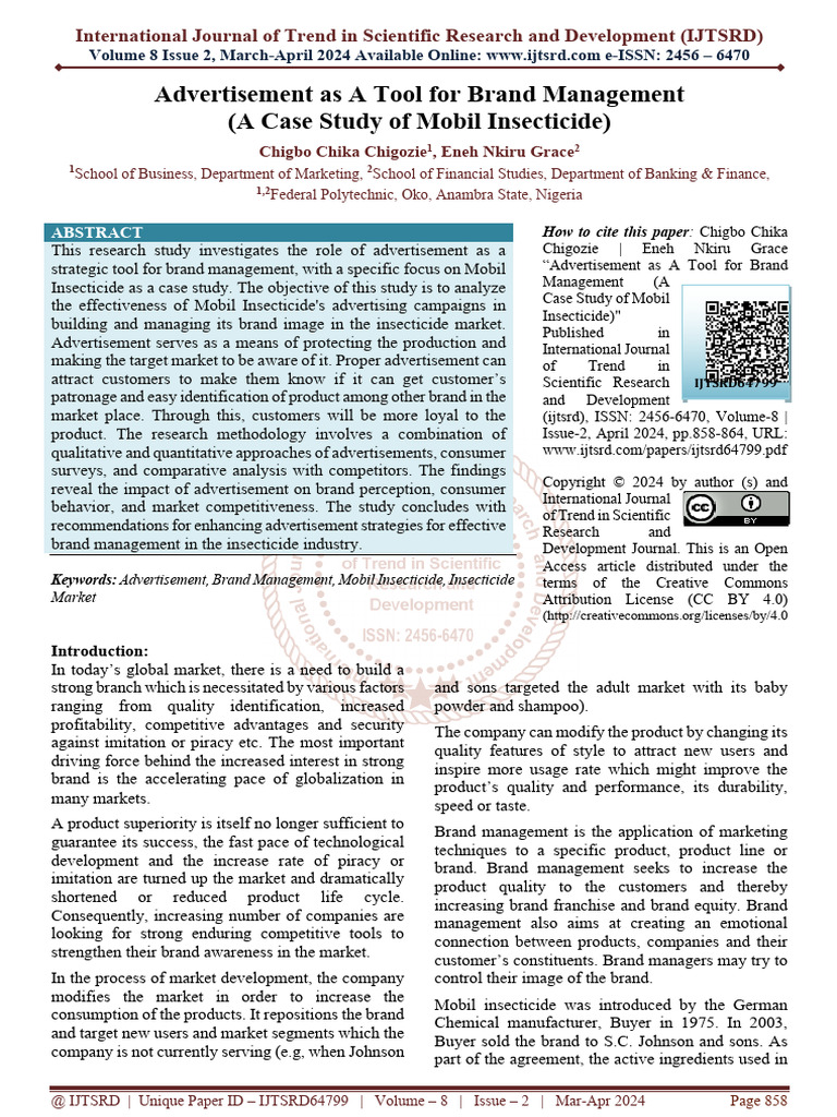 Advertisement As A Tool For Brand Management A Case Study of Mobil ...