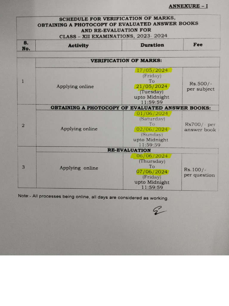 10th and 12th Re - Evaluation Notification | PDF