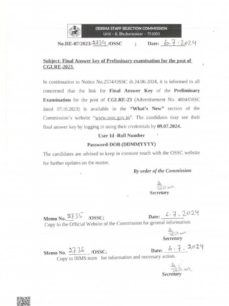 Notice CGL 2023 | PDF