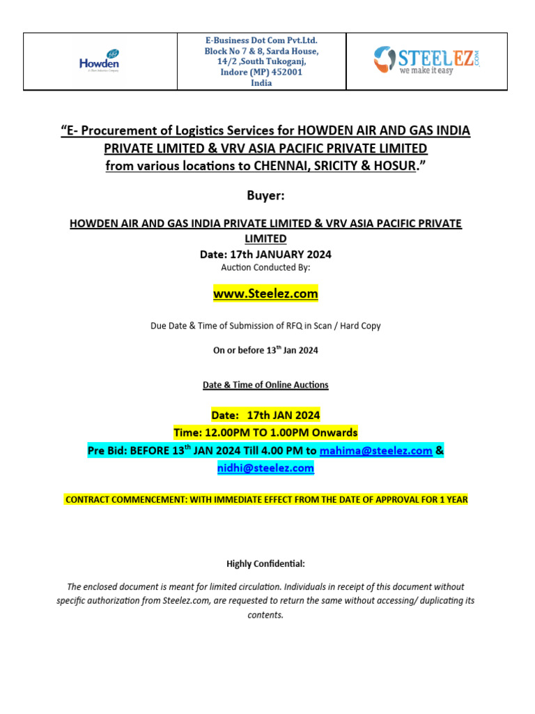 Terms Conditions Howden Date Jan 24 | PDF | Bill Of Lading | Auction