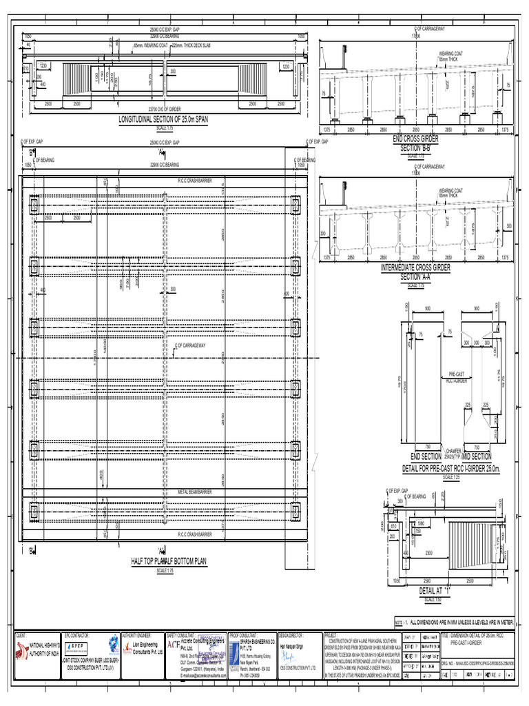 Rcc Precast I-girder 25.0m-Gad | PDF | Precast Concrete | Civil Engineering
