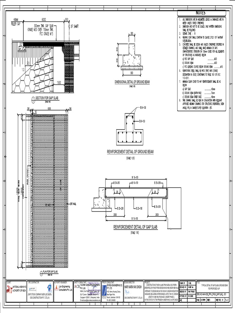 Typical Approach Slab Drawing 6.0m | PDF
