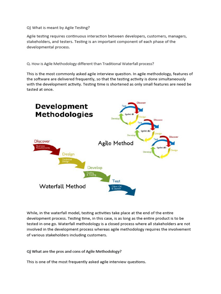 Interview Questions | PDF | Scrum (Software Development) | Software Development Process