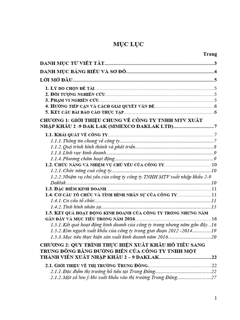 Mau Bao Cao Thuc Tap Xuat Khau Ho Tieu Sang Trung Dong 5684 | PDF