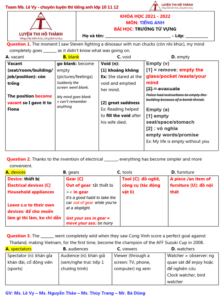 Key Trư NG T V NG | PDF