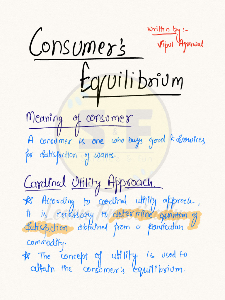 Consumer Equilibrium | PDF | Utility | Economics