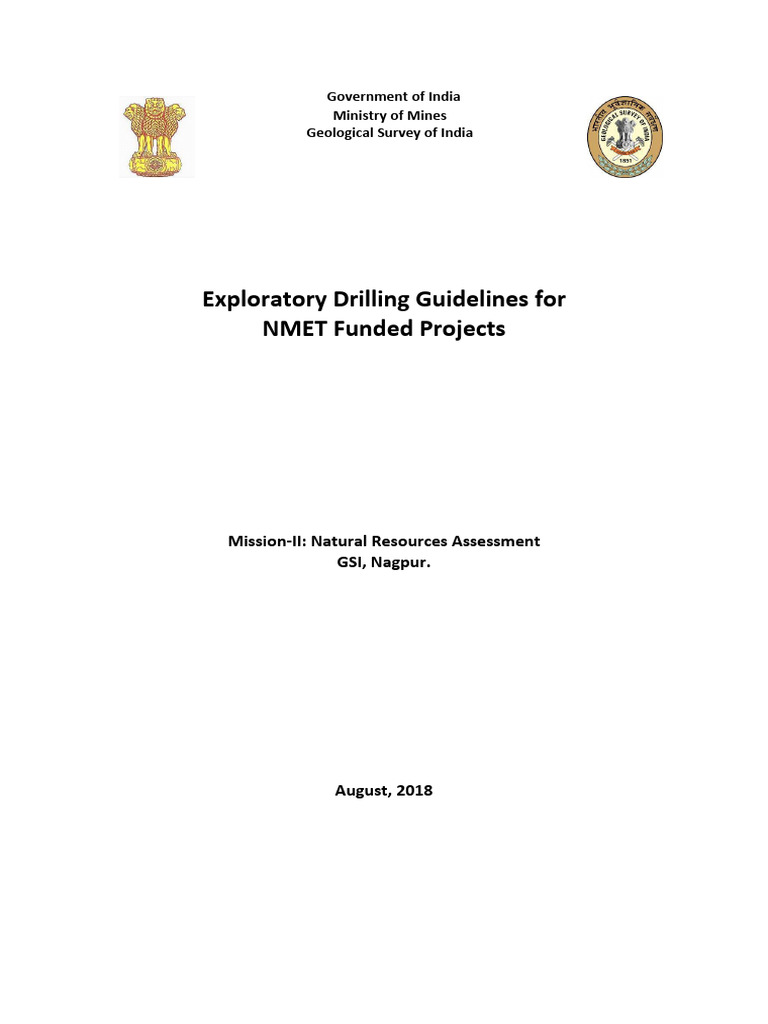 Drilling Guidelines For NMET Funded Projects | PDF | Ore | Density