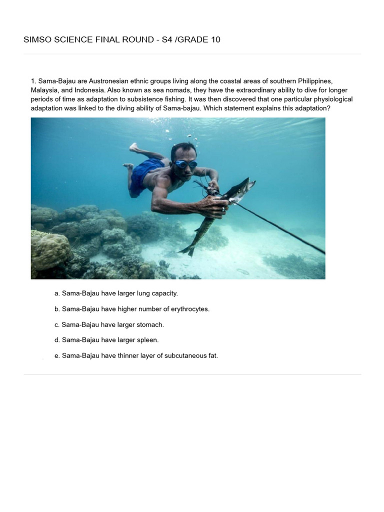 Science G10 - SIMSO Final Round Past Paper | PDF | Histone | Solar System