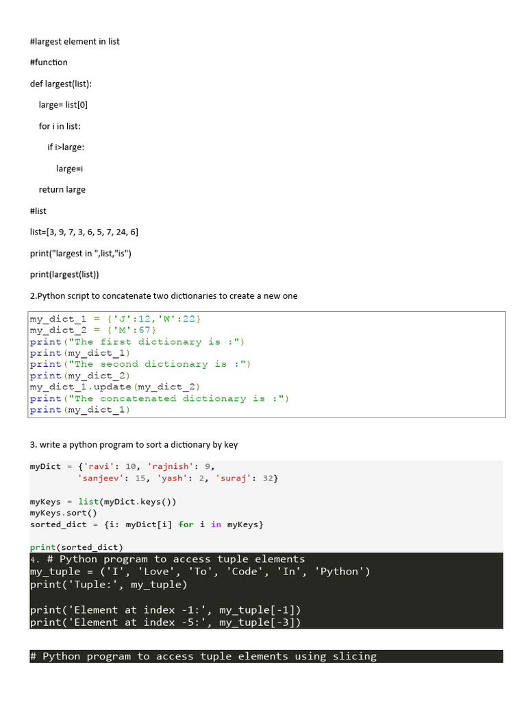 Largest Element in List | PDF