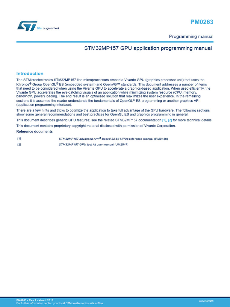 dm00596687 stm32mp157 Gpu Application Programming Manual ...