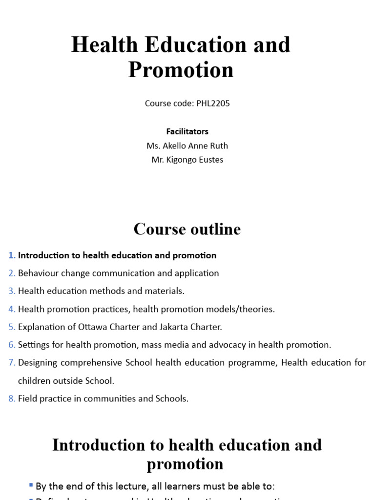 Introduction to Health education | PDF | Health Education | Health Promotion