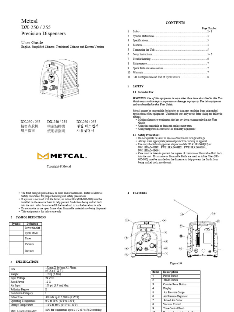 DX 350 User Manual Asia 1 | PDF | Valve | Vacuum