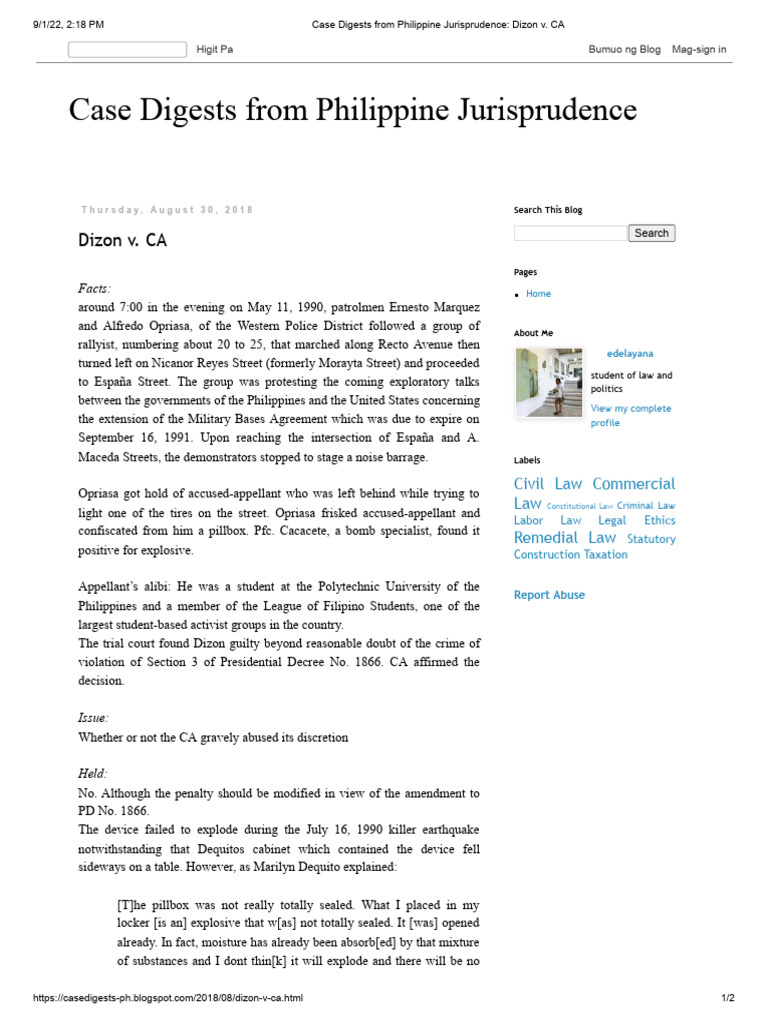 5 - Dizon v. CA (CD) | PDF | Public Law | Common Law