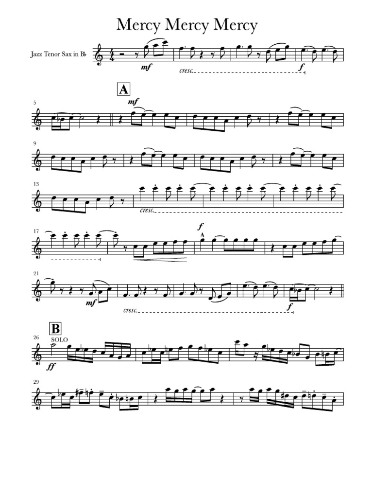 Mercy Mercy Mercy - 03 Tenor Sax | PDF