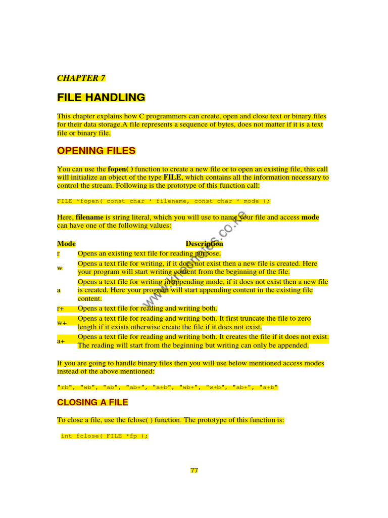 File Handling Download Free Pdf Computer File Text File