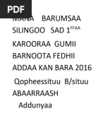 Qajjeelfama Jijjiiraa Barsiistotaafi HMB Bedru | PDF