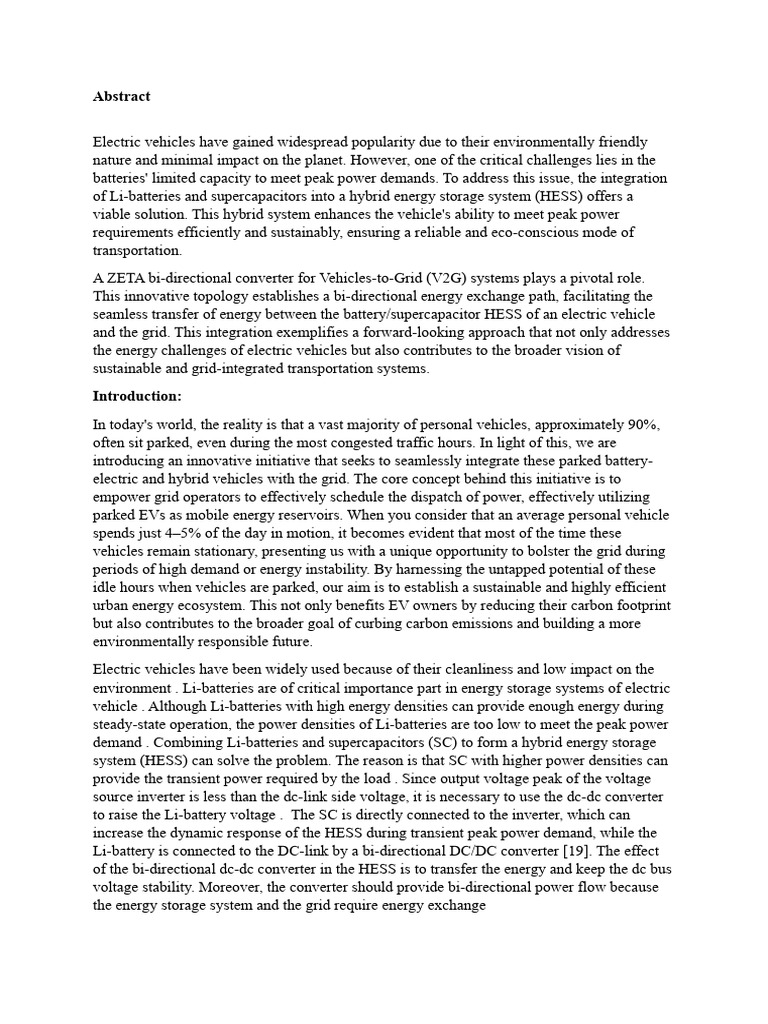 Project Phase 1 - Report | PDF | Direct Current | Electric Vehicle