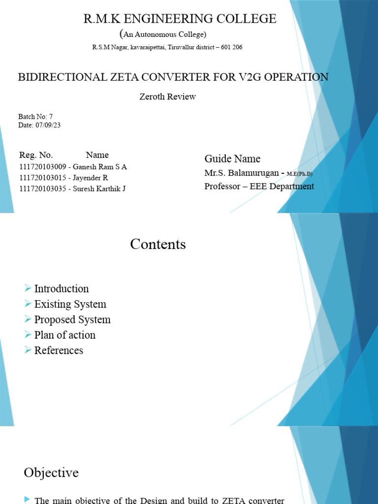 Final Year Project Zeroth Review | PDF | Physical Quantities | Electrical Engineering