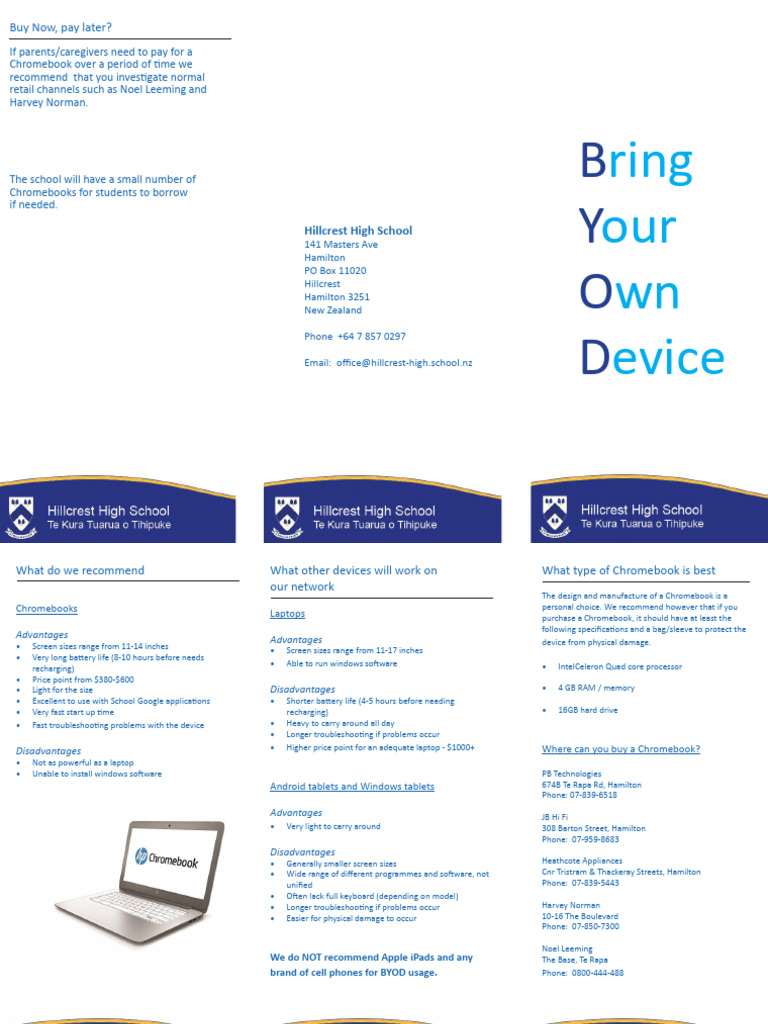 BYOD Brochure | PDF | Chromebook | Tablet Computer