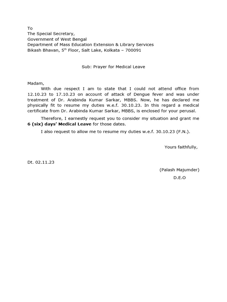 Commuted Leave Application | PDF | Health Sciences | Medicine