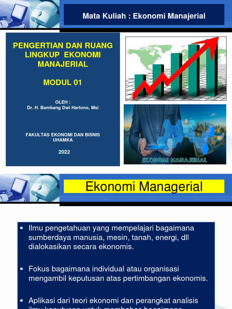 Materi 01 Pengertian Ruang Lingkup Ekonomi Manajerial PDF | PDF | Karier & Perkembangan