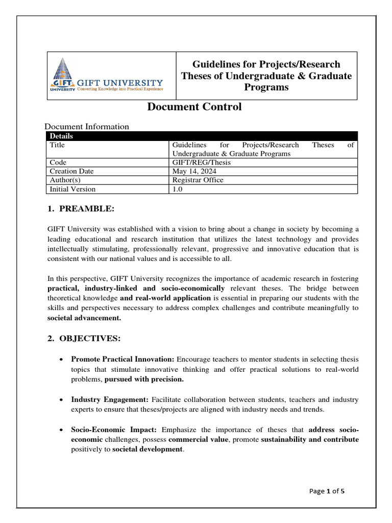 Final. Guidelines For Research Theses of Undergrad & Graduate Programs | PDF | Thesis | Evaluation