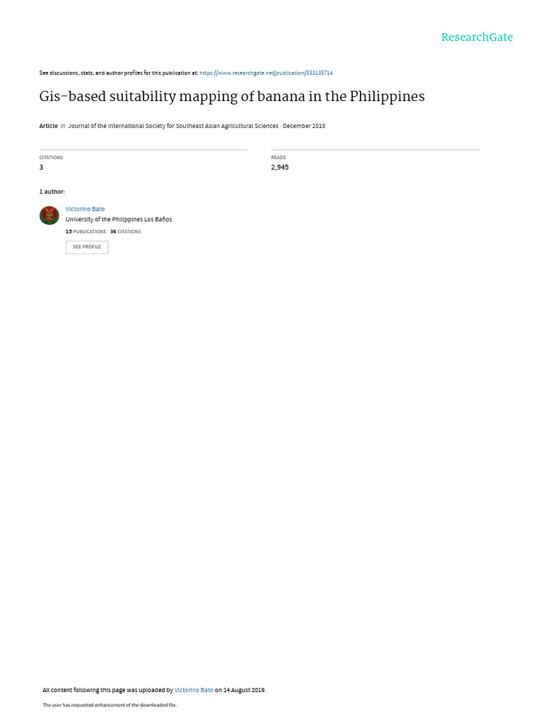 Gis-Based Suitability Mapping of Banana in The Philippines | PDF ...