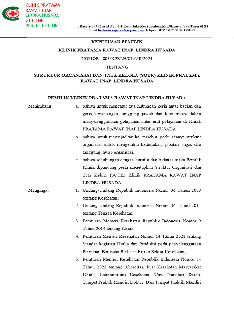 SK Struktur Organisasi + Uraian Tugas, Tanggung Jawab, Dan Wewenang | PDF | Pengembangan Diri ...