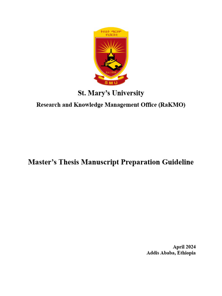 Masters Thesis Manuscript Preparation Guideline | PDF | Thesis | Citation