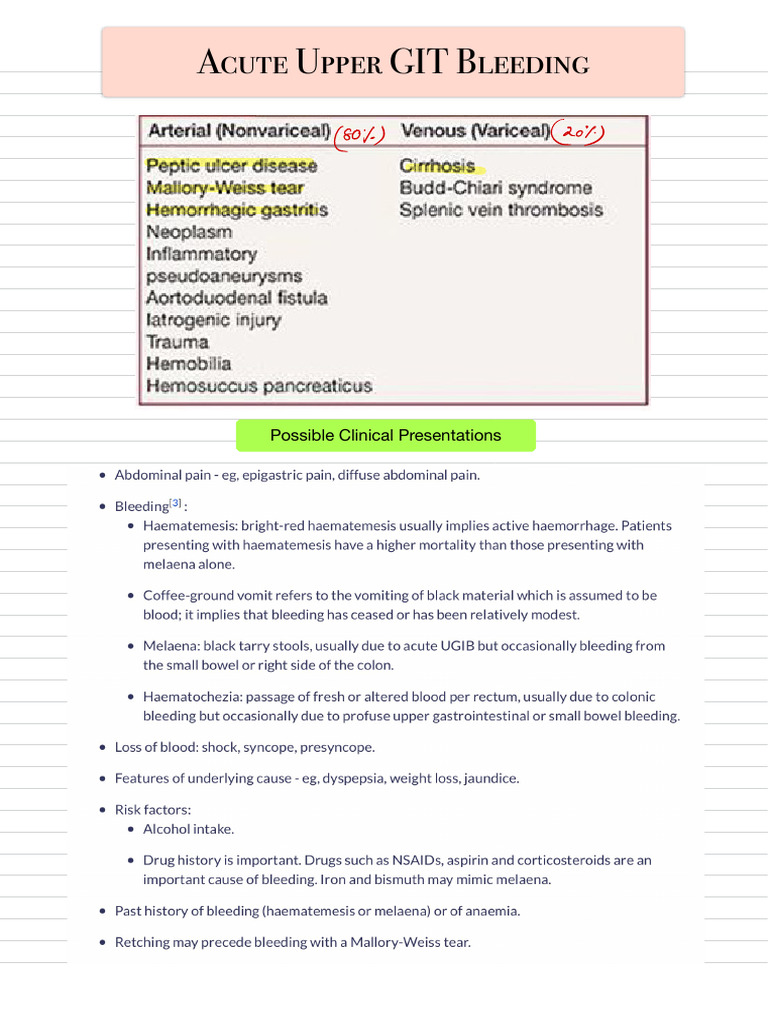 Acute UGIT Bleeding - T-Aorta Rupture - DR - Shalendra Roche | PDF | Blood | Gastroenterology