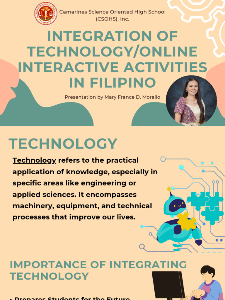Integrating Technology in Filipino Education | PDF | Learning | Lecture