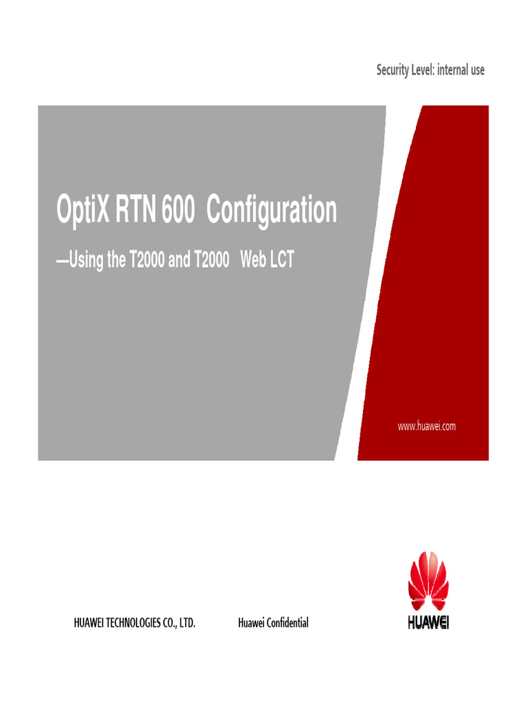OptiX RTN 600 Configuration-Using T2000 and T2000 Web LCT | PDF ...