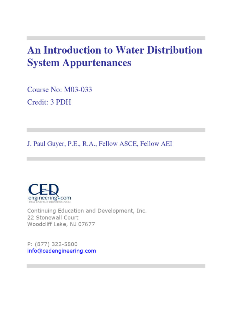 An Introduction To Water Distribution System Appurtenances R1 | PDF ...