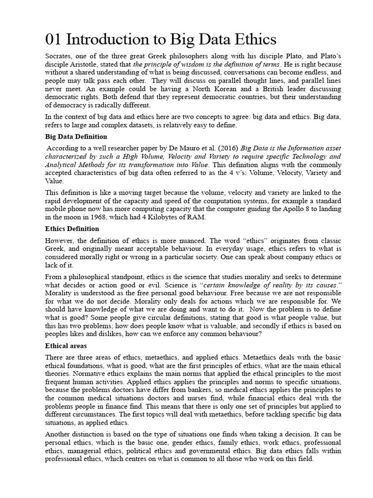 01 Introduction To Big Data Ethics | PDF | Artificial Intelligence ...