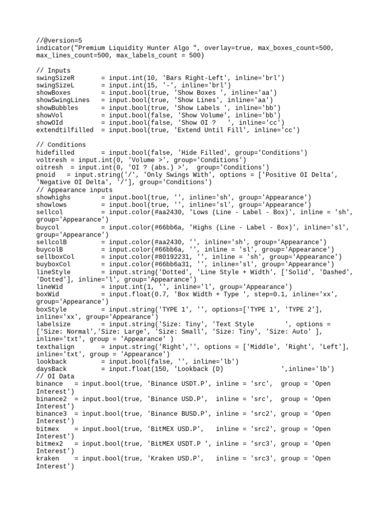 Premium Liquidity Hunter Algo | PDF | Computer Programming
