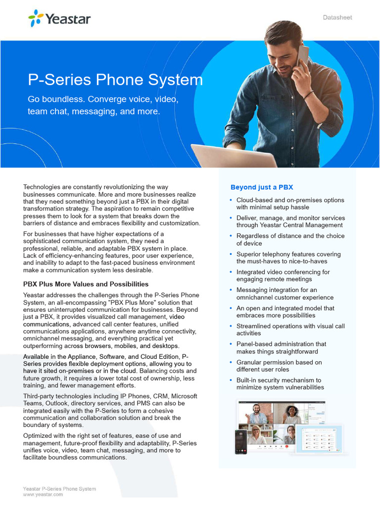 Yeastar P-Series PBX System Datasheet En | PDF | Cloud Computing | Call ...
