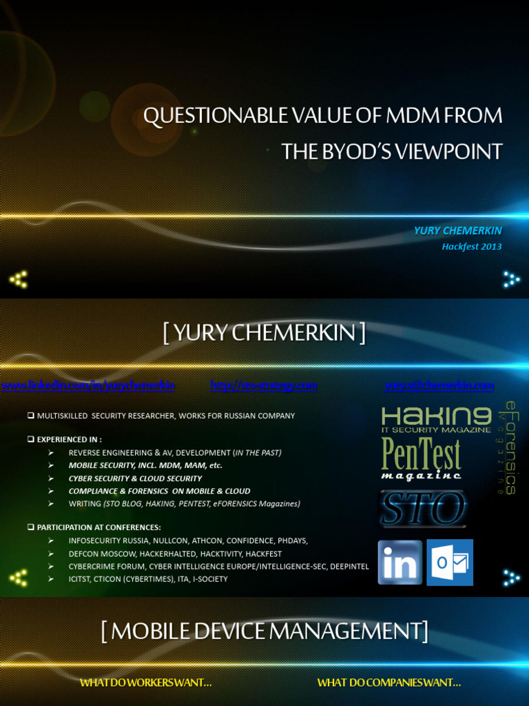 Yury Chemerkin Hackfest - Ca 2013 | PDF | Ios | Android (Operating System)