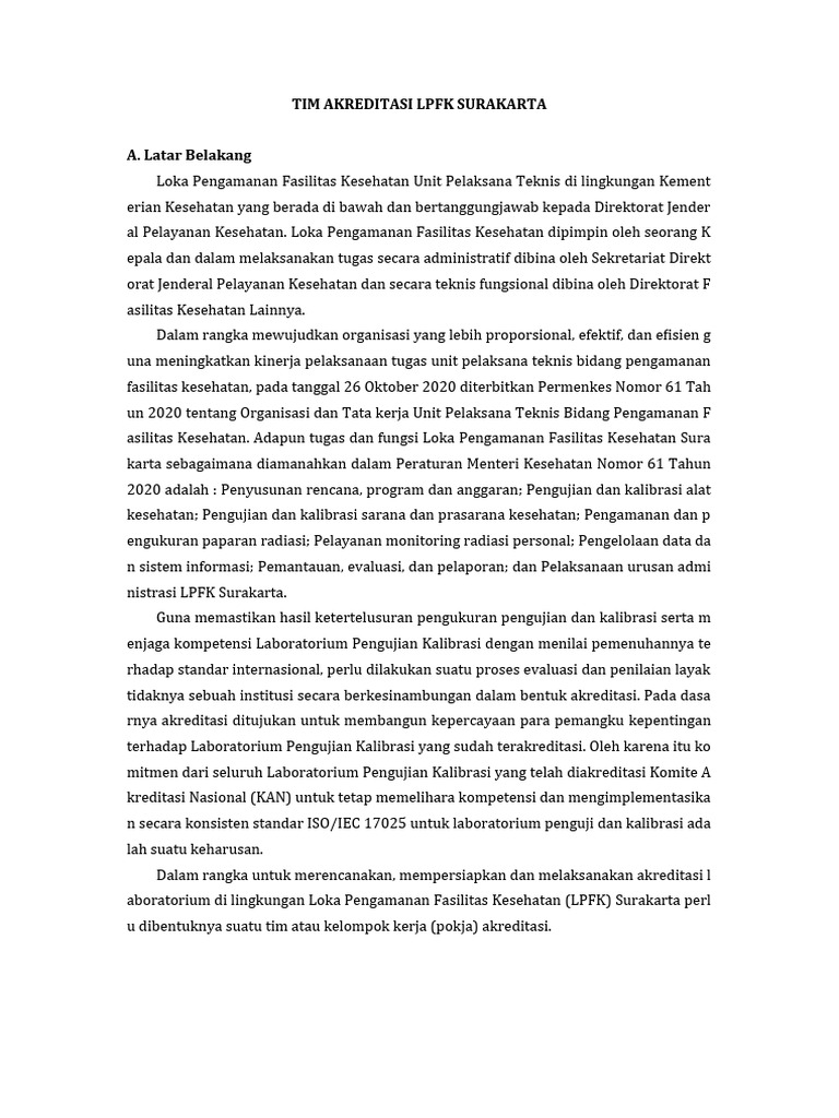 Laporan Kegiatan Tim Akreditasi | PDF