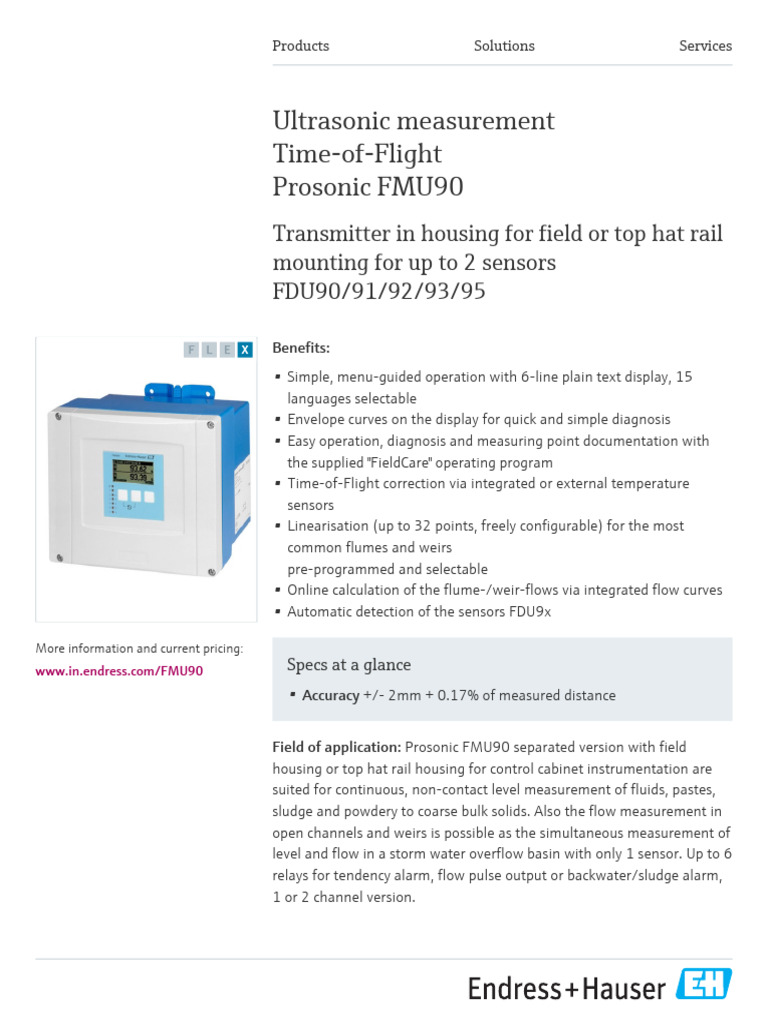 Prosonic S FMU90 EN | PDF | Equipment | Metrology