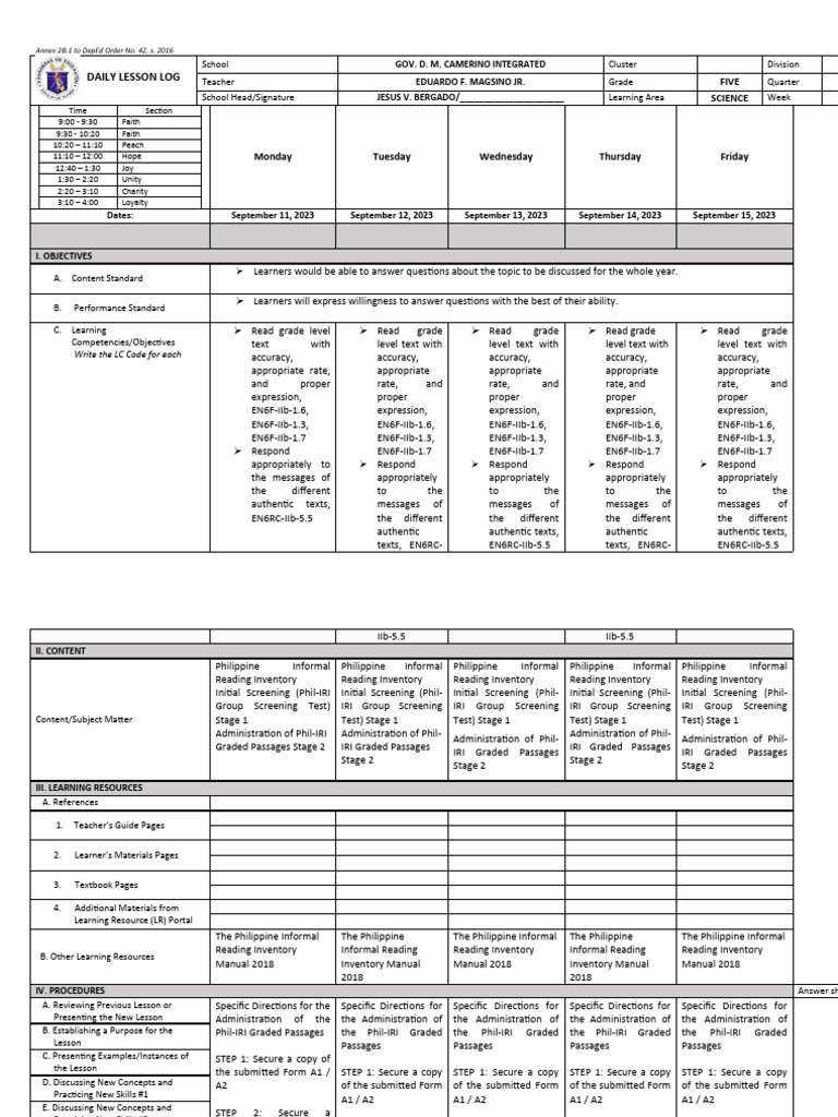DLL in Science Q1 W3 | PDF | Human Communication | Cognition